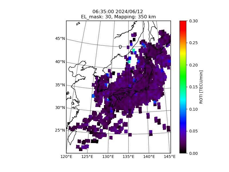 ROTI maps (Last 3 hours)