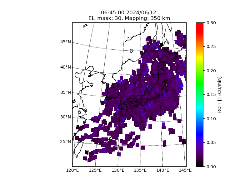 ROTI maps (Last 3 hours)