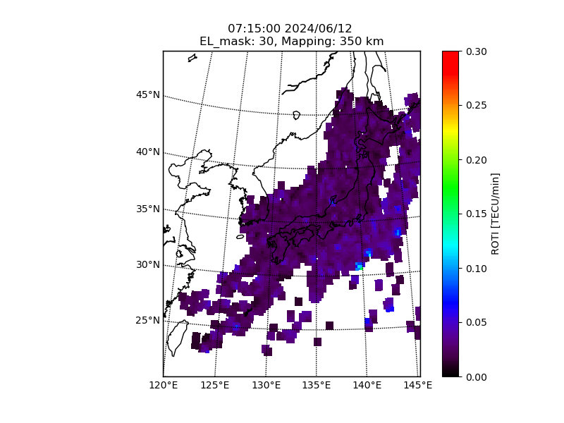 ROTI maps (Last 3 hours)