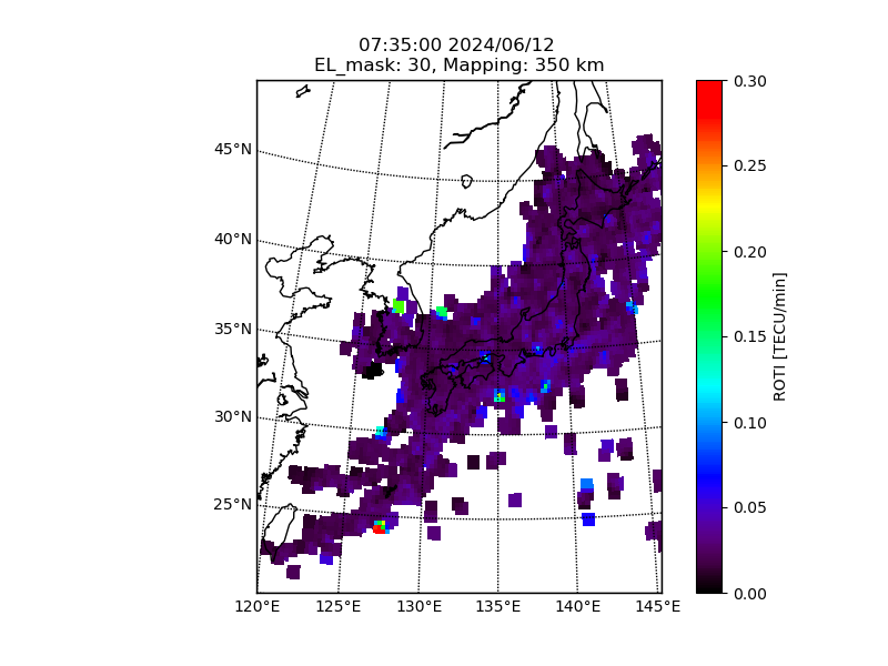 ROTI maps (Last 3 hours)