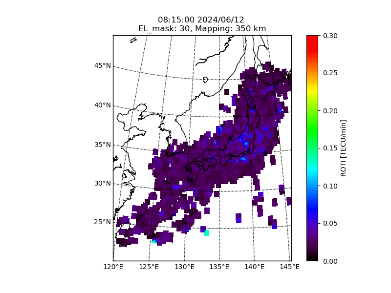 ROTI maps (Last 3 hours)