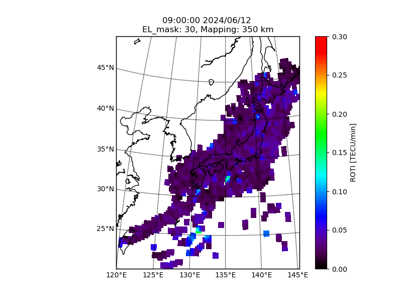 ROTI maps (Last 3 hours)